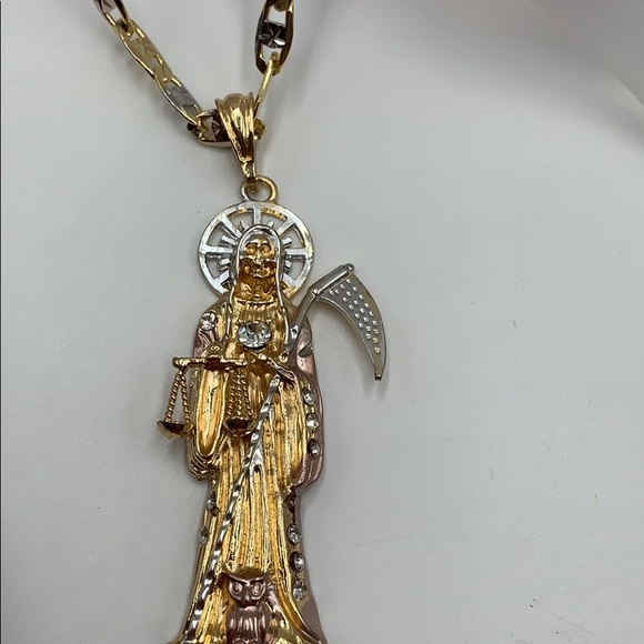 Accessories | Grim Reaper And Chain 3 Tone Gold Plated | Poshmark